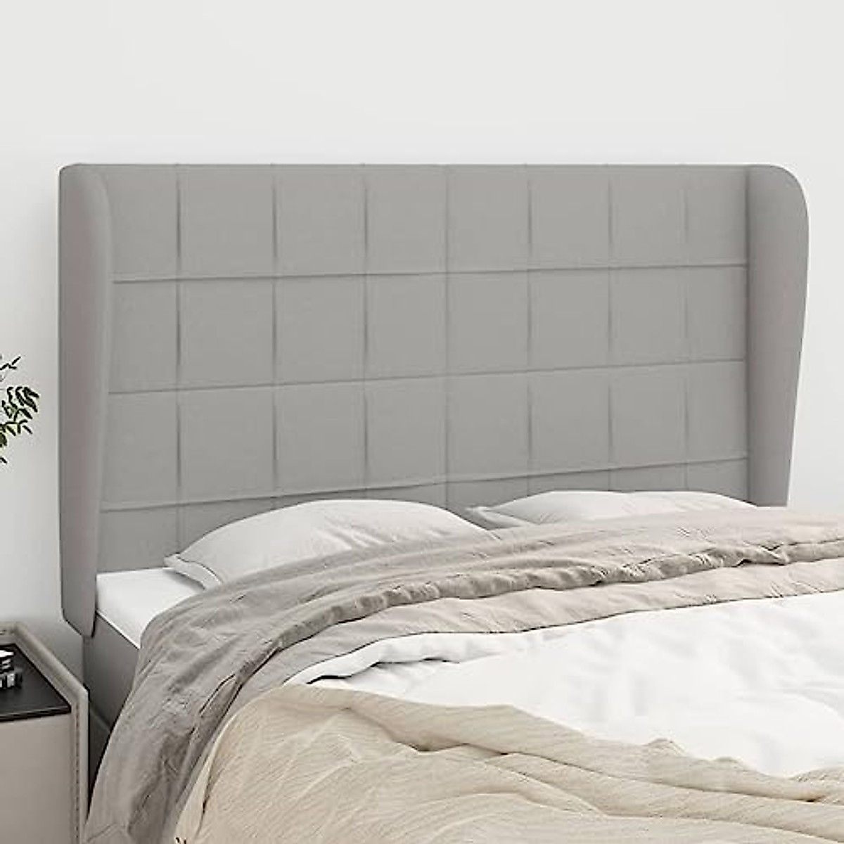 Penau Headboard with Ears Light Gray 57.9"x9.1"x46.5"/50.4" Fabric Superior Bedroom Designs for You Experience Ultimate Bedroom Luxury