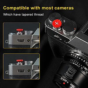 KOLHOFFR 3Packs Red with White X Soft Shutter Release Button high-end Pure Copper Camera Shutter Button