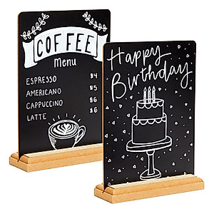 Mini Chalkboard Signs with Stand for Table Decorations, Food Signs, Message Boards, 6 x 8 in (6 Pack)