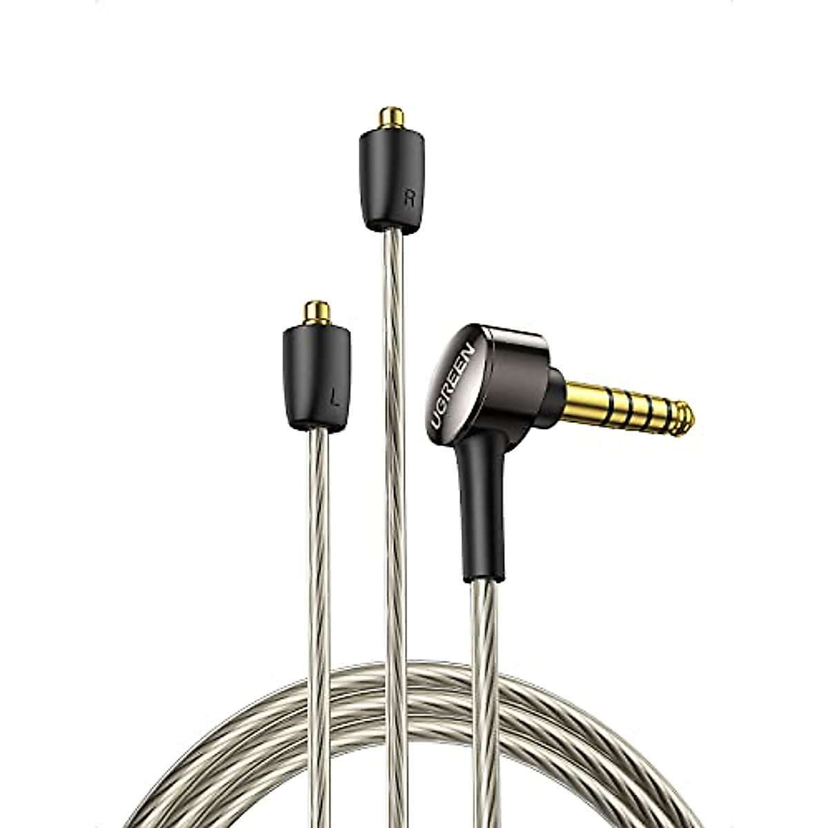 UGREEN MMCX Cable 8 Core 4.4MM to Dual MMCX Balanced Audio Cable, Silver Plated Copper HiFi Sound Audio Jack Earphone Replacement Cable Compatible with TIN Audio T2 T3 SE215 SE535, 4FT (MMCX 4.4mm)