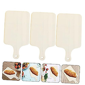 RUNROTOO 3pcs DIY Tray Wooden Meat Serving Platter Wooden Pizza Serving Trays Mini Cutting Mini Cutting Board Charcuterie Tray Easy Cheese Fruit Serving Plate Chopping Board Blank Wood Tray