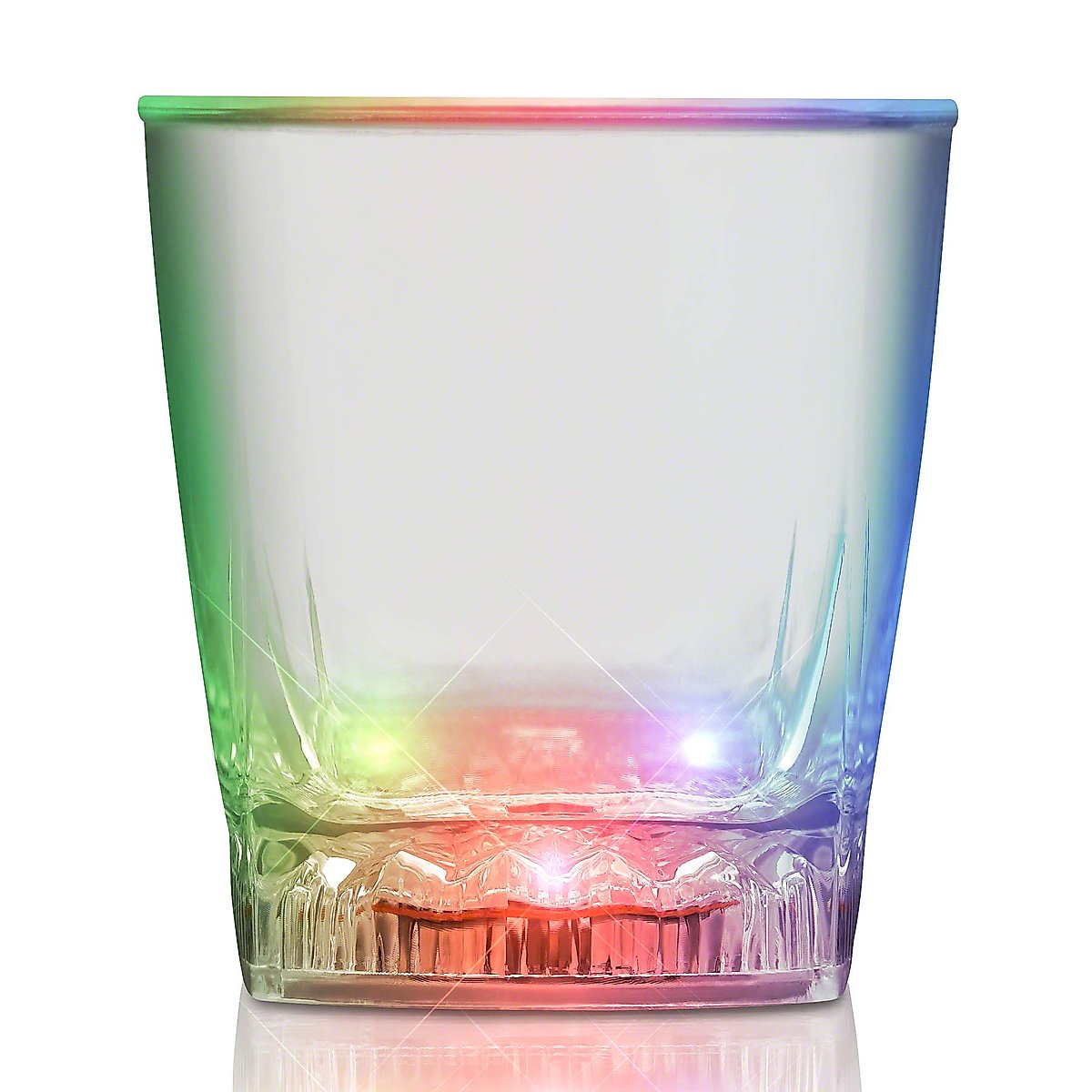 FlashingBlinkyLights Color Change Light Up LED Rocks Glass, Rounded Cube Shape (Set of 4)