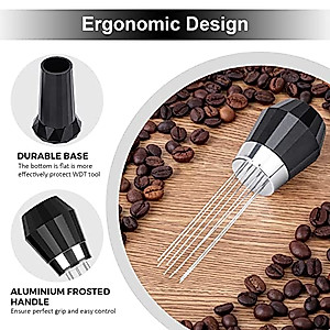 WDT Espresso Tools,Espresso Coffee Stirrer, 8x 0.6mm 304 Stainless Steel Needles Installed with 4 Extra needles for Espresso Stirrer Replacement
