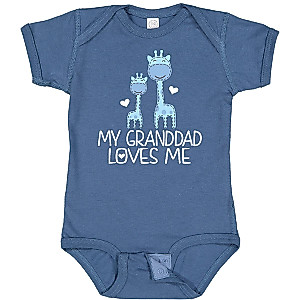 inktastic Granddad Loves Me Boys Giraffe Grandson Baby Bodysuit 18 Months Indigo 2898a