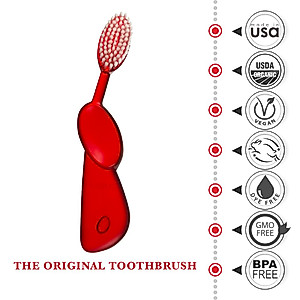 Radius Toothbrush Bundle - 1 Original Left Hand Toothbrush + 1 Travel Case [Colors May Vary]