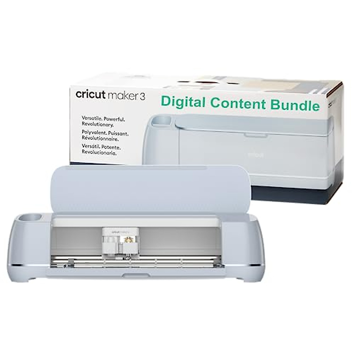 Cricut Maker 3 & Digital Content Library Bundle - Includes 30 images in Design Space App - Smart Cutting Machine, 2X Faster & 10X Cutting Force, Cuts 300+ Materials, Blue