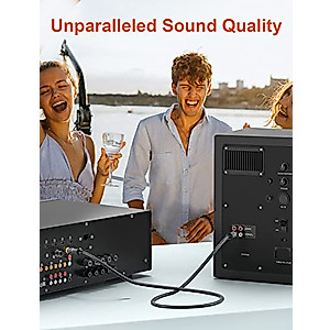 VANAUX Subwoofer Cable, 3.2ft Digital Coaxial Audio Cable, RCA to RCA Cables,Male to Male[20AWG,Gold-Plated,Braided Jacket] for Home Theater, HDTV, Amplifier Speaker Soundbar(1m/3.2ft)