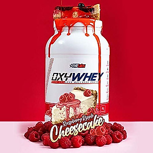 EHPlabs OxyWhey Whey Protein Powder Protein Shake - 25g of Whey Protein Isolate Meal Replacement Shake, Non-GMO, Post Workout Protein Shakes, Isolate Protein Powder - 27 Serves (Raspberry Cheesecake)
