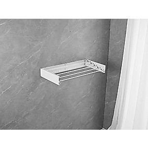 GorillaRack Laundry Drying Clothes Rack | Retractable Clothing Rack Wall Mount | Clothes Drying Rack Indoor Outdoor for Hanging Heavy Duty Laundry White