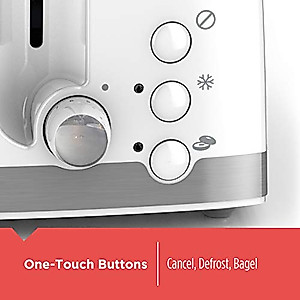 BLACK+DECKER Honeycomb Collection 4-Slice Toaster with Premium Textured Finish, TR1450WD, White