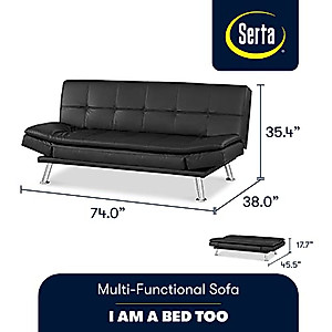 Serta Nelson Convertible Sofa Bed, Black