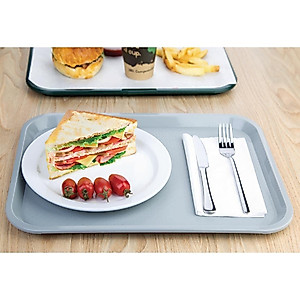 Carlisle FoodService Products CT121623 Café Standard Cafeteria / Fast Food Tray, 12" x 16", Gray