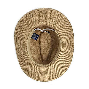Wallaroo Hat Company Men’s Palm Beach Fedora – UPF 50+ Sun Protection, Packable Design and Adjustable Sizing – Stylish Sun-Smart Hat for Everyday Adventures and Travel (Medium/Large, Beige)