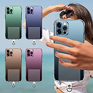 Cobee Universal Phone Tether Tab, 8 Pcs PVC Wrist Phone Lanyard Strap Tether Tab with D-Buckle, Phone Strap Replacement Part for Cell Phone, Safety Lanyard Patch for Safety Drop Protection(White)