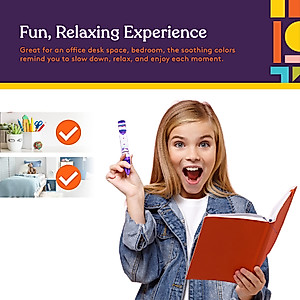 Special Supplies Liquid Motion Bubbler Pens, 6-Pack Colorful Hourglass Timer with Droplet Movement, Bedroom, Sensory Play, Cool Home or School (Pack of 6 Pens)