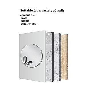 kylayoyo Self-Adhesive Hook, 3M Hooks, Waterproof, Heavy-Duty Wall Hook Without Nails, Bathroom, Kitchen, Bedroom, Cabinet, Closet, Towel, Bathrobe, Coat Key Chain, Round Design 6 Packs