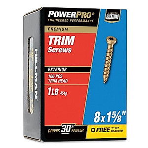 Power Pro Premium Exterior Trim Screws (#8 x 1-5/8") - 1lb Box