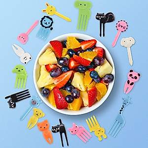 MEFIT CARE Cute Bento Box Accessories Food Picks for Kids Cocktail Forks Lunch Fun Stuff Mini Plastic Flat Toothpicks Decorativos Reusable Utensils