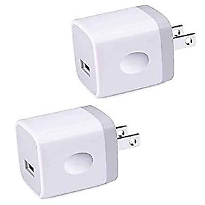USB Wall Charger, Power Adapter, VectorTech (2-Pack) 5V/1Amp Single Port Quick Charger Plug Cube for iPhone X 7/6S/6S Plus/6 Plus/6/5S/5, Samsung Galaxy S7/S6/S5 Edge, LG, HTC, Huawei, Moto, Kindle