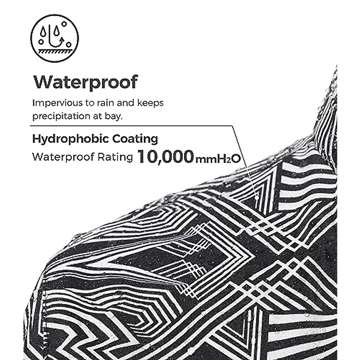 Wantdo Men's Waterproof Fleece Ski Jacket Windproof Winter Coat Parka Black Floral XL