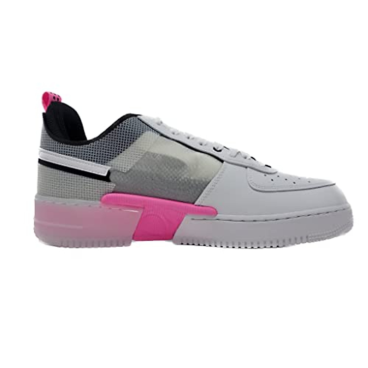 Nike mens Air Force 1 React, White/White-black-pink Spell, 10.5