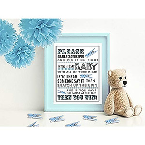 Adorox Blue (96 Pieces) Small Clothes Pins Baby Shower Clothespin Favors Pink Girl Blue Boy Party Game