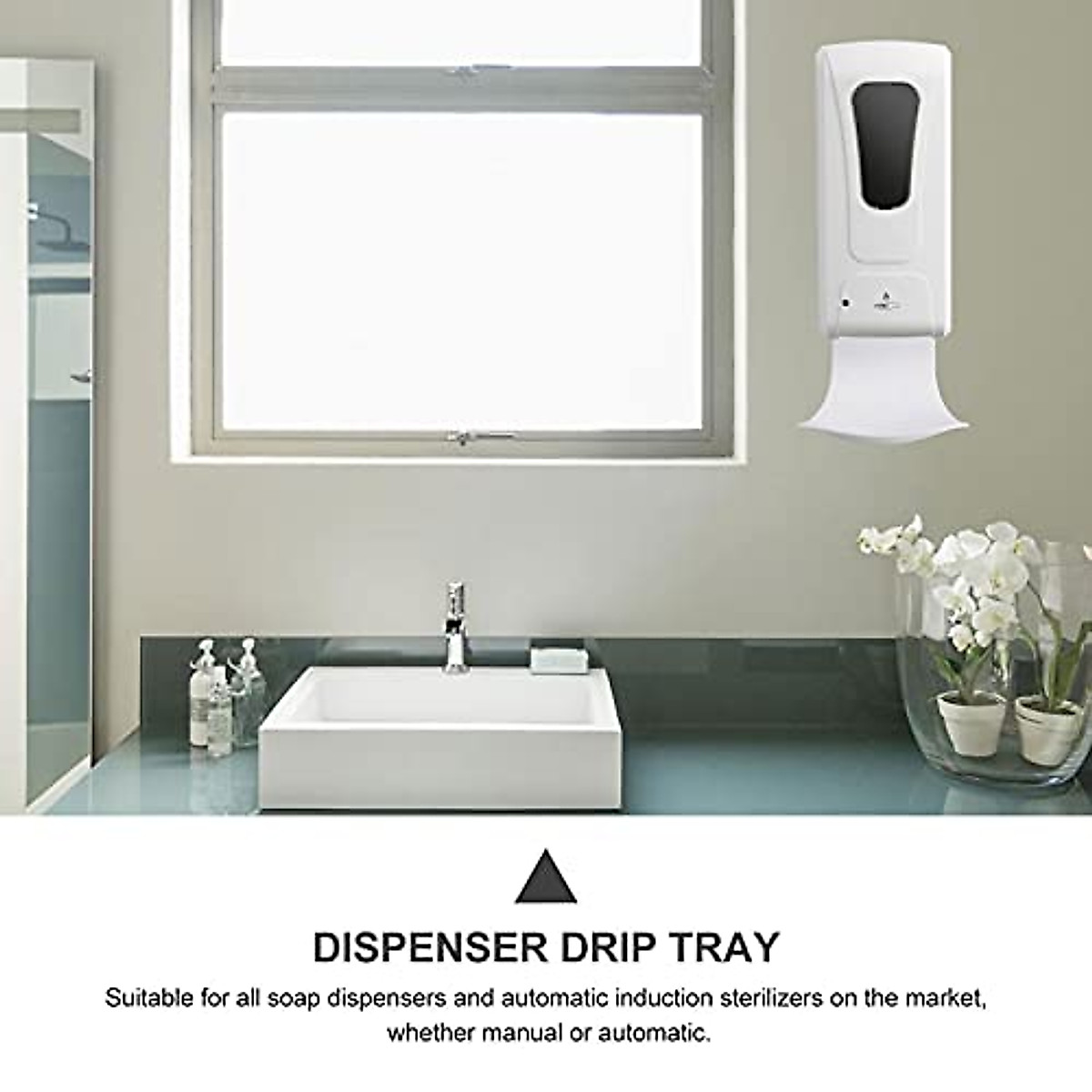 Cabilock 1pc Plastic Water Tray Soap Dispenser Wall Mounted Spray Under Dispenser Trays Soap Catcher Tray Soap Catch Tray Hand Dispenser Drip Tray Mist White Handwashing Fluid Gel