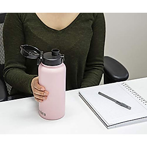 MIRA 32 oz Stainless Steel Water Bottle - Hydro Vacuum Insulated Metal Thermos Flask Keeps Cold for 24 Hours, Hot for 12 Hours - BPA-Free One Touch Spout Lid Cap - Rose Pink