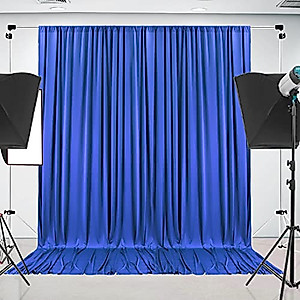 10 ft x 10 ft Royal Blue Wrinkle Free Backdrop Curtain Panels, Polyester Photography Backdrop Drapes, Wedding Party Home Decoration Supplies