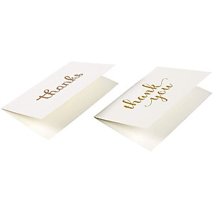 Thank You Card Bulk Set, Gold Font Designs, Blank Interior (4 x 6 In, 36 Pack)