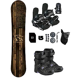 Symbolic Freedom Kids Snowboard & Bindings & Boots +Leash+Stomp+Mask+Burton Decal Package (BLK Bindings+Liquid Boot Black Purple 6, 130cm Freedom Rocker)