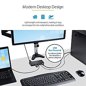 StarTech.com 2 Port Hybrid USB-A + HDMI & USB-C KVM Switch - Single 4K 60Hz HDMI 2.0 Monitor - Compact Desktop and/or Laptop HDMI KVM Switch - USB Bus Powered - Thunderbolt 3 Compatible, TAA