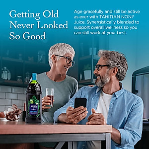 Tahitian Noni Juice by Morinda - Original and Authentic Noni Fruit Puree with Natural Blueberry & Grape (Resveratrol) - Invigorating Daily Superfood Drink for Enhanced Vitality - 4x1L Bottles/Case