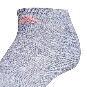 adidas Women's Athletic 6-Pack Show Socks for Secure Fit, Cushioned Comfort, Low Profile, Grey/Bliss Pop/Clear Mint, M