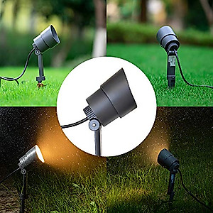 LUTEC Light Outdoor Spotlight, LED Landscape Lighting, Waterproof Outdoor Spotlight, 145°Adjustable, 6W 389 Lumens 3000K, Spot Lights for Yard Garden Driveway Porch Walkway Pool Patio