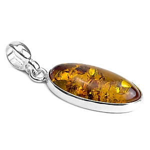 Ian and Valeri Co. Amber Sterling Silver Perfect Classic Oval Pendant