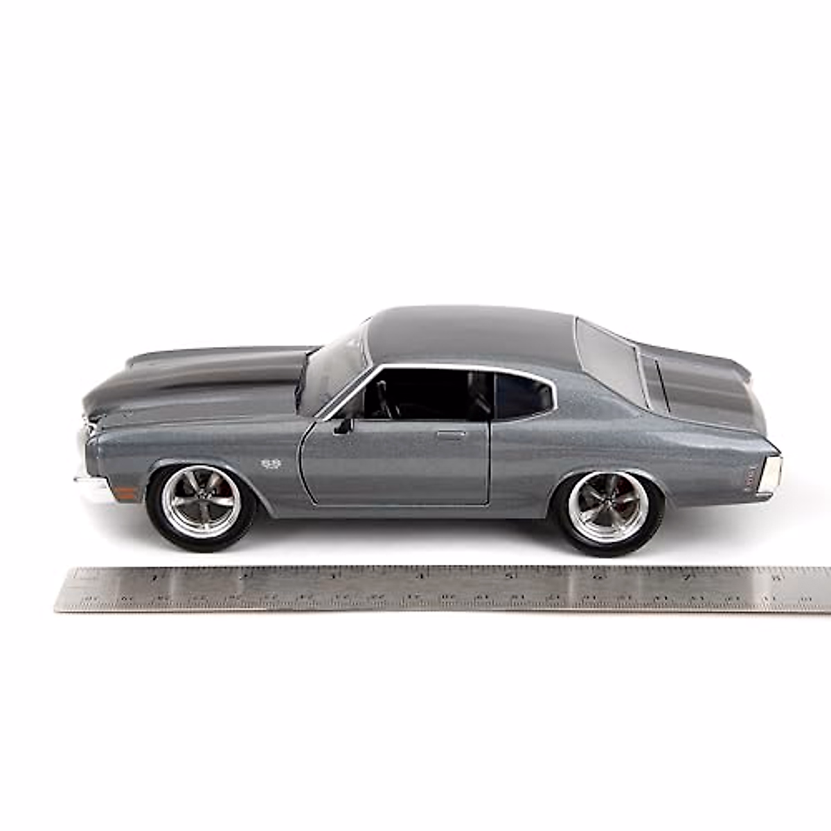 Jada 1970 Chevrolet Chevelle SS Gray Metallic with Black Stripes Fast & Furious (2009) Movie Fast & Furious Series 1/24 Diecast Model Car