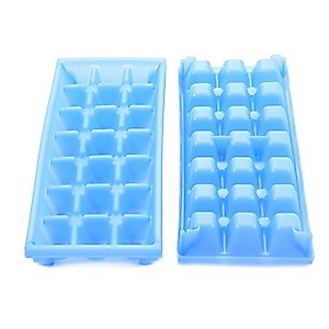 Camco Stackable Miniature Ice Cube Tray for Compact Spaces, 2-Pack (44100), Blue