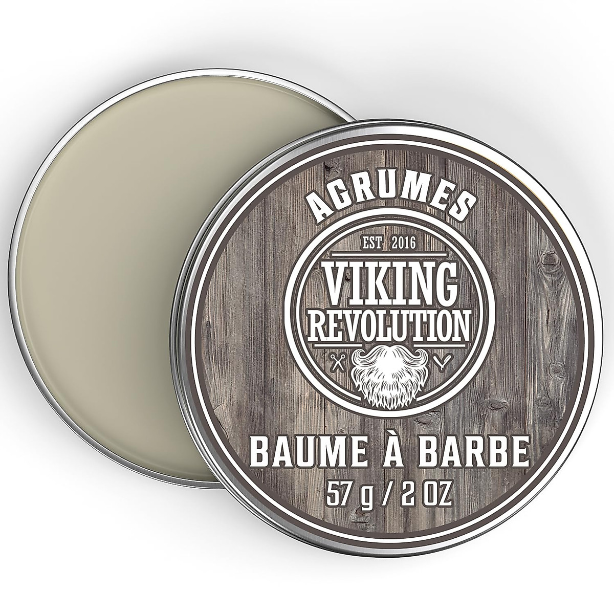 Viking Revolution Beard Balm - All Natural Grooming Treatment with Argan Oil & Mango Butter - Strengthens & Softens Beards & Mustaches - Citrus Scent Leave in Conditioner Wax for Men - 1 Pack