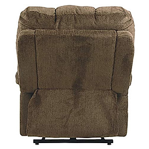Signature Design by Ashley Ernestine Upholstered Power Lift Adjustable Oversized Recliner, Brown
