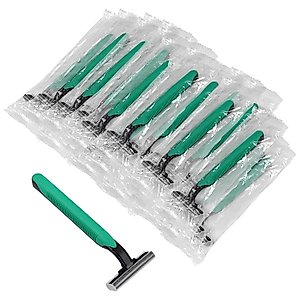 Disposable Razors in Bulk,Razors individually wrapped bulk,Twin Blade Razors with Clear Safety Cap, Razors For Homeless, Hotel,Air Bnb,Shelter/Homeless/Travel (50PCS)
