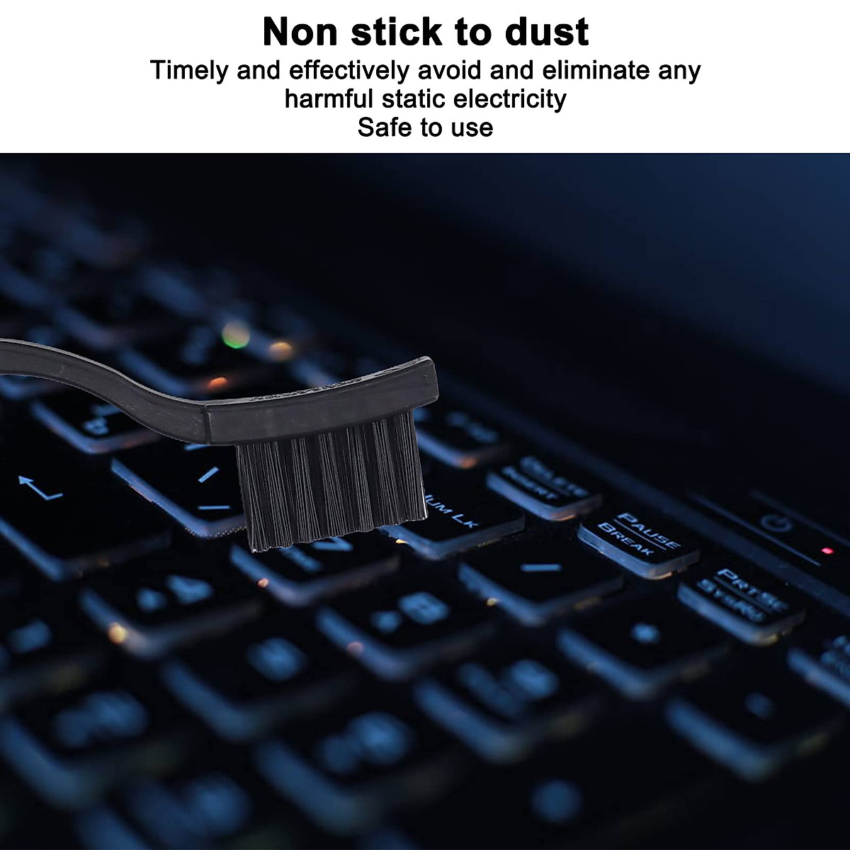 Computer Keyboard Brush Kit, Safe Plastic Handle Dustproof Soft Bristle Electronics Non Static Brushes 8 in 1 for Cell Phones