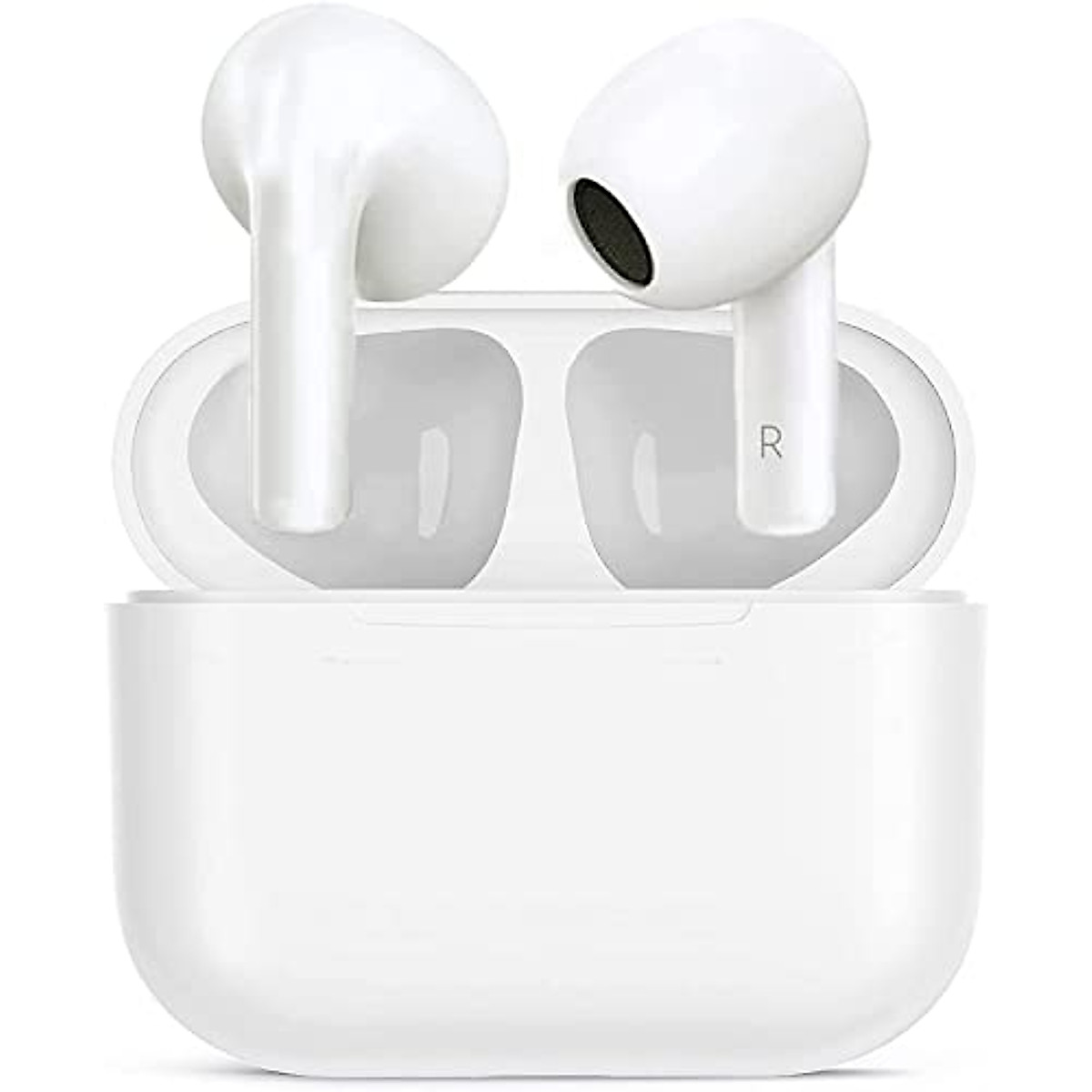 Wireless Earbuds Bluetooth Headphones 48Hrs Battery Life with Wireless Charging Case, IPX7 Waterproof Semi-in-Ear Earphones Clear Call Power Display Built-in Mic Stereo Headset for iPhone/Android