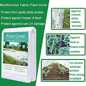AISBAOB Garden Plant Covers Freeze Protection 8FTX24FT Fabric Plant Blanket Floating Row Cover for Cold Weather Reusable Plant Covers for Winter Frost Protection Sun Protection