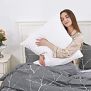 PHF 100% Cotton Waffle Weave Euro Sham Covers, 2 Pack 26" x 26" Pillow Covers for Elegant Home Decorative, No Insert, Decorative Euro Throw Pillow Covers for Bed Couch Sofa, White