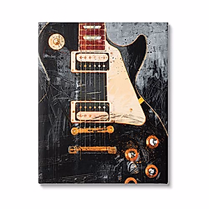 Stupell Industries Vintage Electric Guitar Music Notes Canvas Wall Art, Design by Savannah Miller