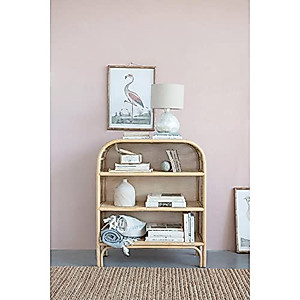 Creative Co-Op Handmade Rattan Curved Top and 3 Shelves Shelf, 35" L x 16" W x 32" H, Natural