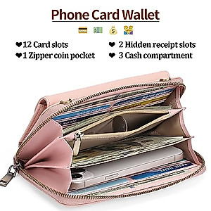GOIACII Phone Card Wallet RFID Blocking Ladies Purse Crossbody Bags for Women