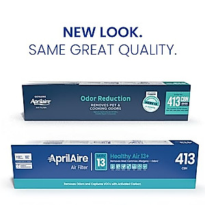 AprilAire 413CBN Replacement Filter for AprilAire Whole House Air Purifiers - MERV 13 with Carbon, Healthy Home Allergy + Odor Reduction, 16x25x4 Air Filter (Pack of 2)
