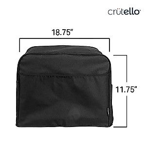 Crutello Crock Pot Cover Compatible with Hamilton Beach 6, 7 or 8 Quart Slow Cooker - Small Appliance Dust Cover Measuring 18.57" x 8.5" x 11.75" - Black